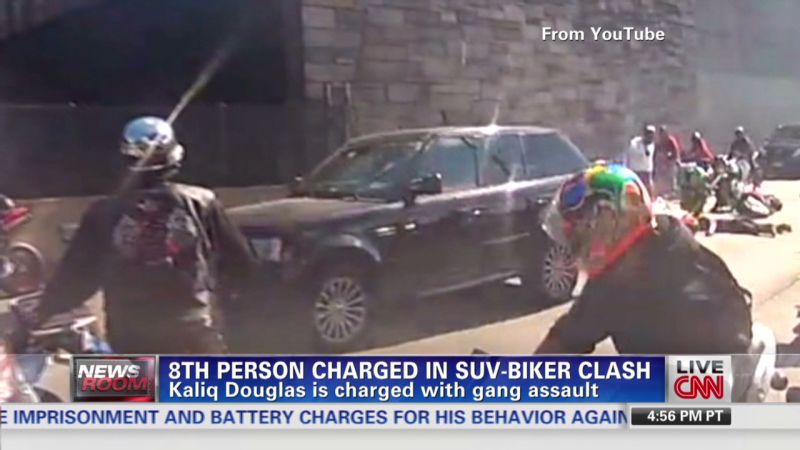 8th suspect arrested in SUV-biker clash | CNN