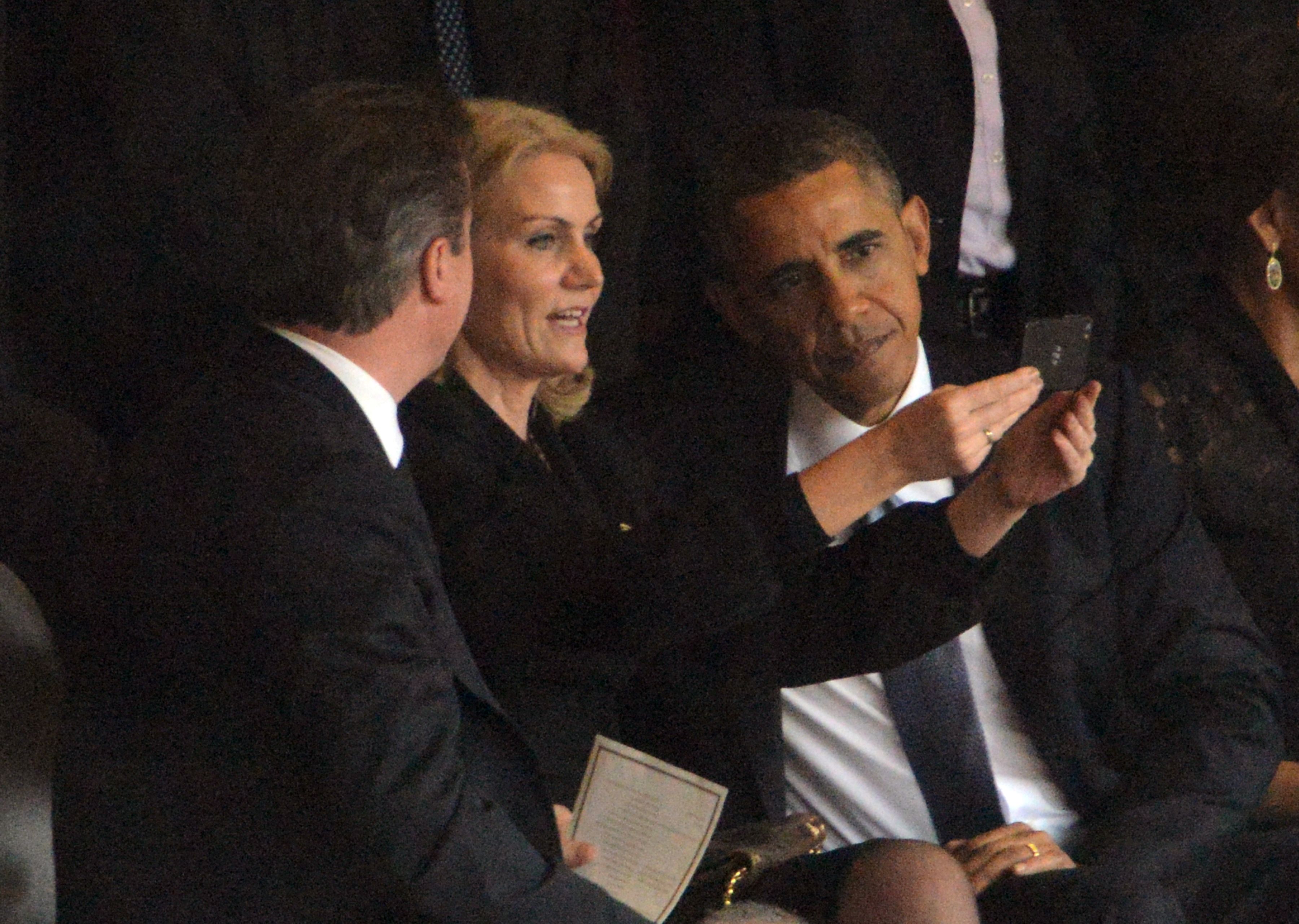 Barack Obama Selfie At Funeral