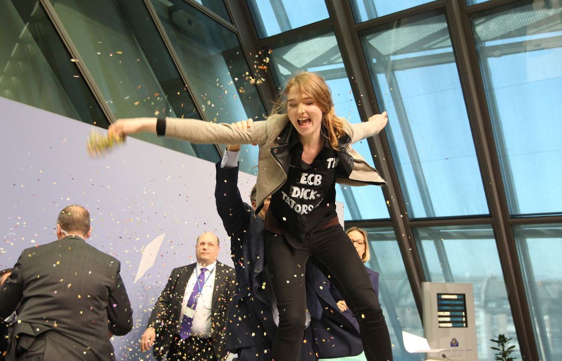 ECB President Mario Draghi attacked by protester | CNN Business ECB President Mario Draghi attacked by protester | CNN Business