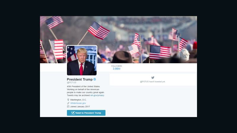 Trump Potus Twitter Account Uses Photo From Obama Inauguration Cnn