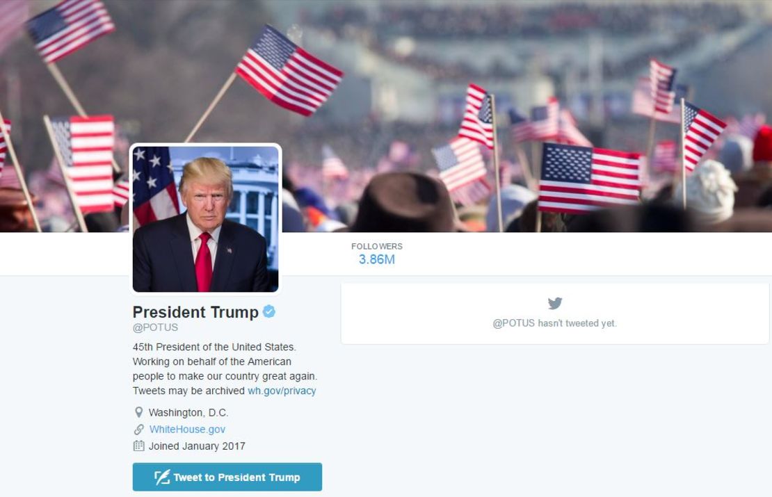 Trump Potus Twitter Account Uses Photo From Obama Inauguration Cnn