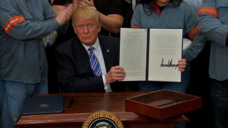Trump signs new steel, aluminum tarriffs | CNN Politics Trump signs new steel, aluminum tarriffs | CNN Politics