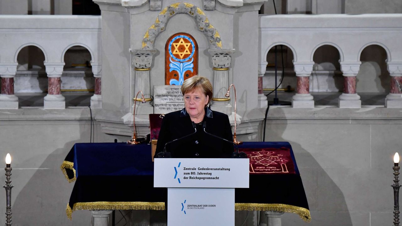 Kristallnacht Angela Merkel Slams Resurgence Of Anti Semitism Cnn