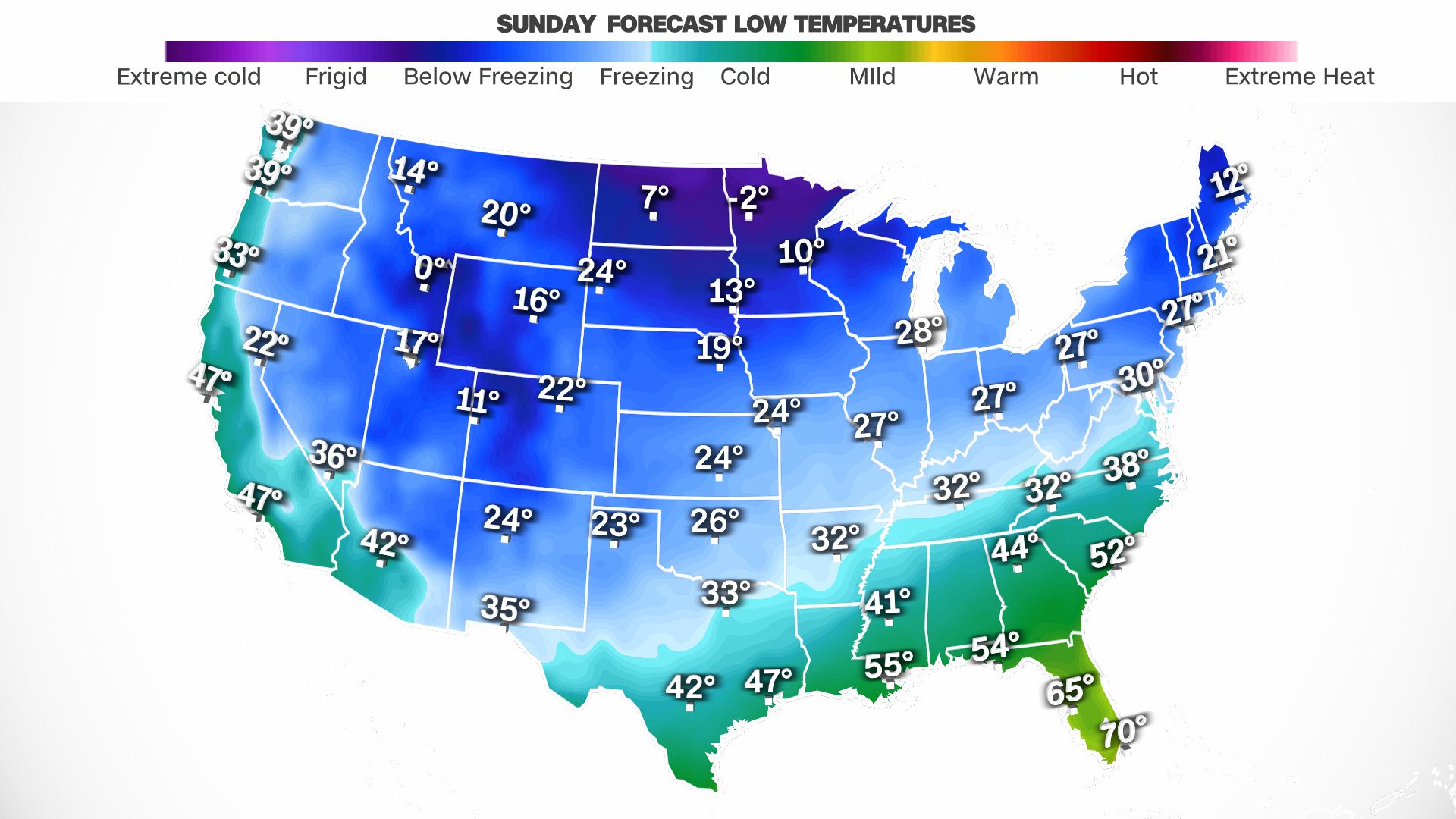 Cold Temperature Map Cold Temperature Map