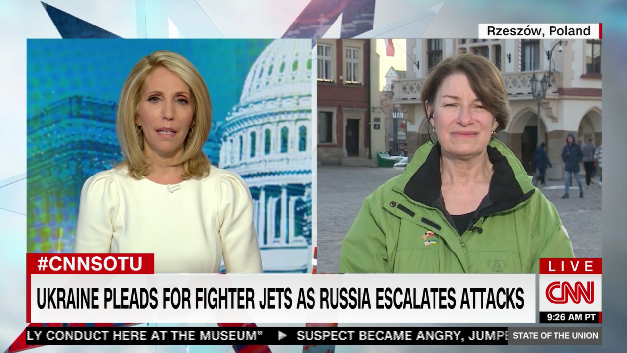 Watch Sen. Amy Klobuchar from Poland supporting Ukrainian refugees | CNN Politics