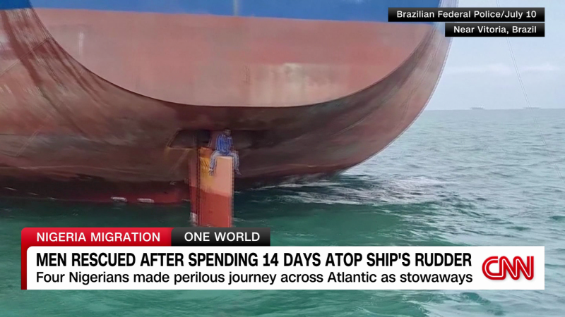 Migrants travel 14 days upon ship rudder | CNN