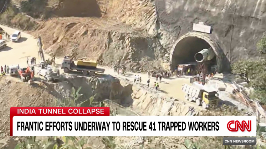 Frantic efforts underway to rescue 41 workers trapped after tunnel ...