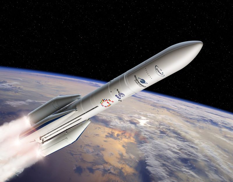 Massive wind-powered cargo vessel transports Europe's largest rocket