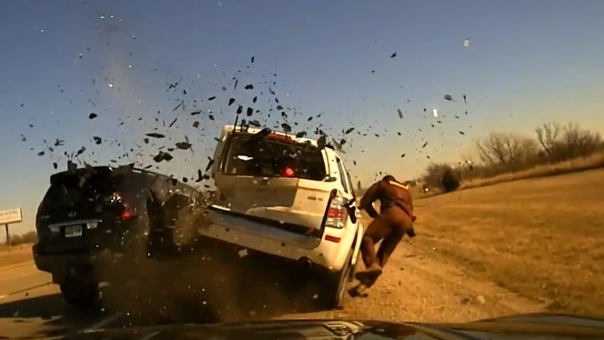 Dashcam captures highway crash involving Oklahoma trooper | CNN Dashcam captures highway crash involving Oklahoma trooper | CNN