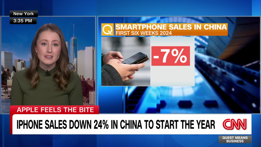 Report: iPhone sales down 24% in China to start the year | CNN Business