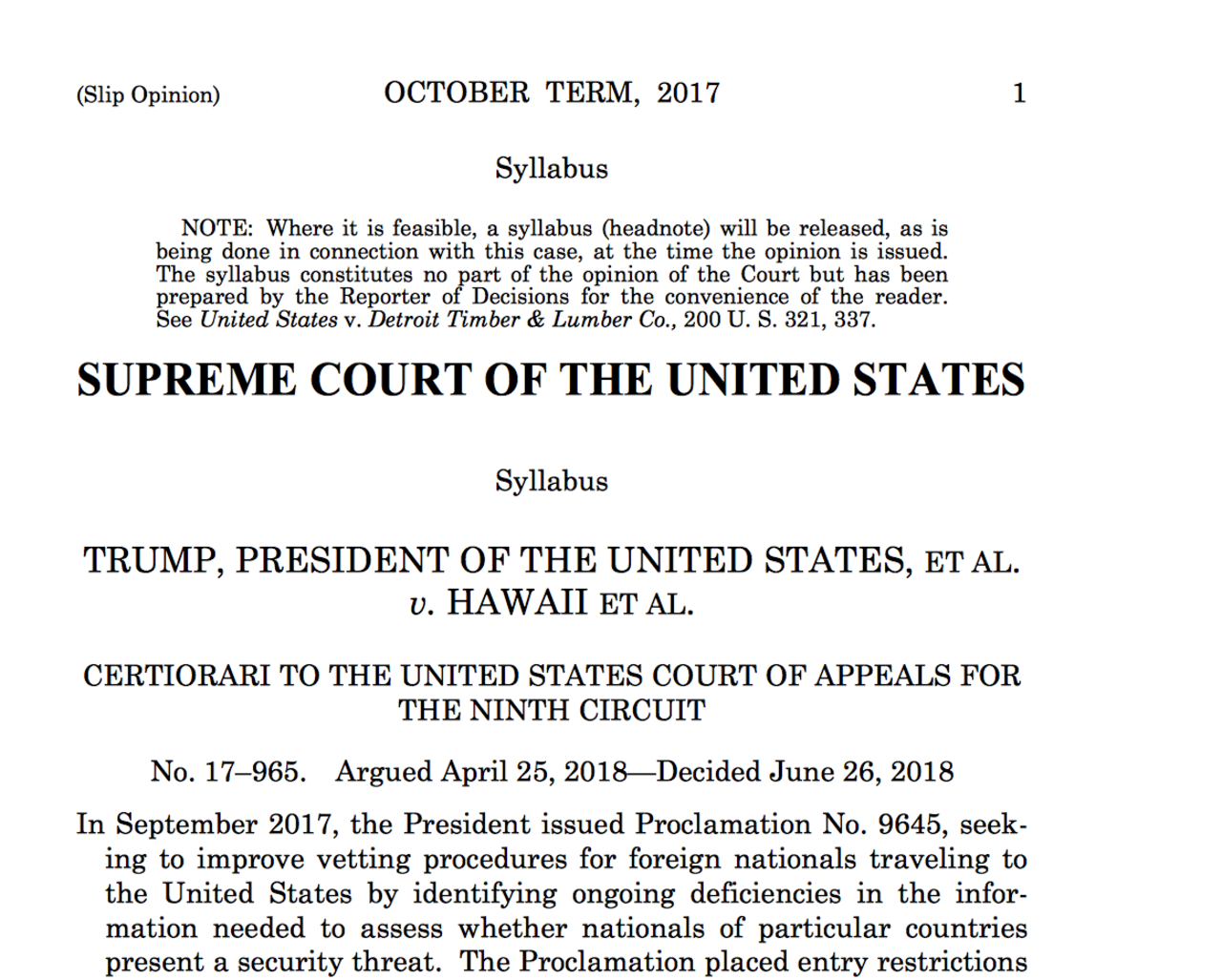 Live Reactions After Supreme Court Upholds Travel Ban Cnn Politics