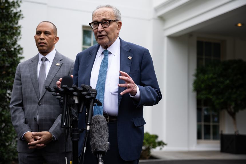 Trump posts racist, AI-generated video of Schumer and Jeffries ahead of looming government ...