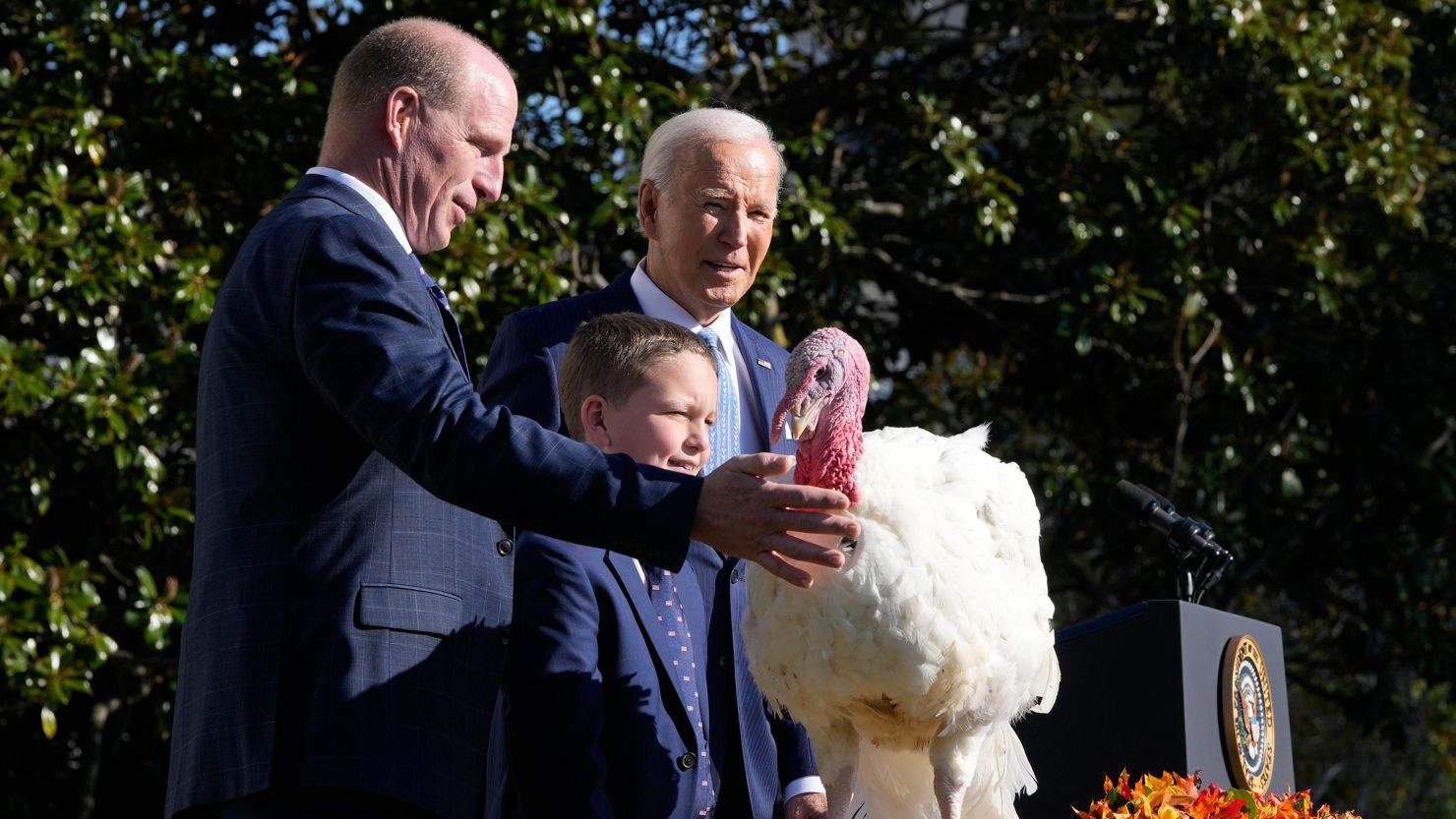 Biden Grants Clemency To Peach And Blossom At Annual White House Turkey