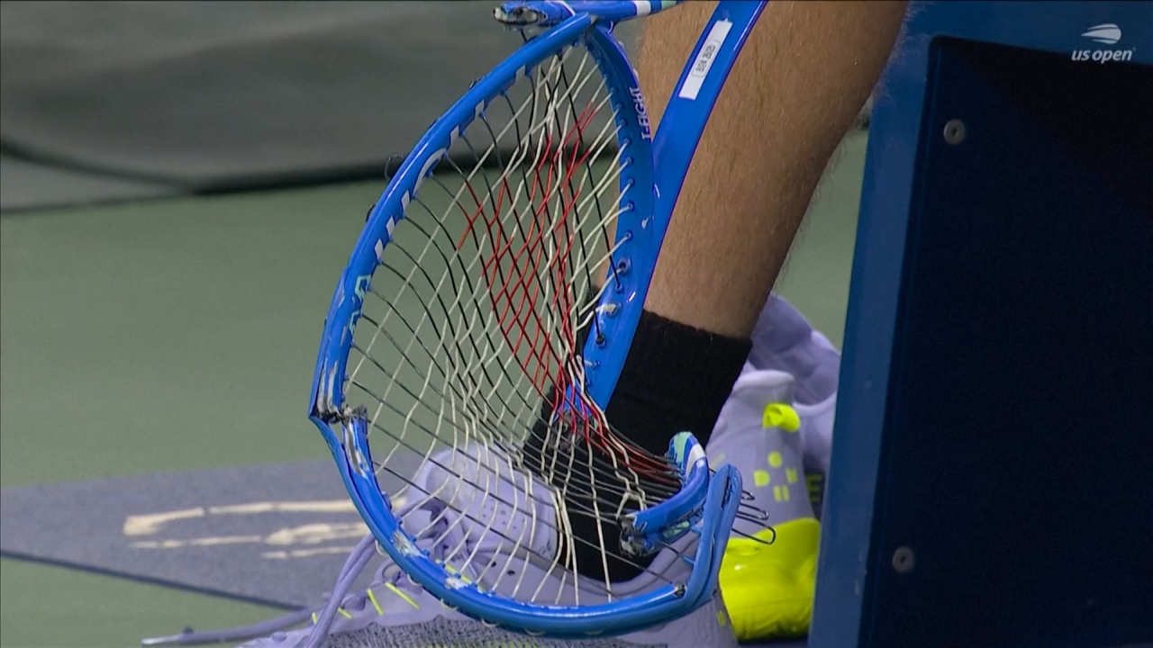 Medvedev smashes racket after US Open match disrupted | CNN